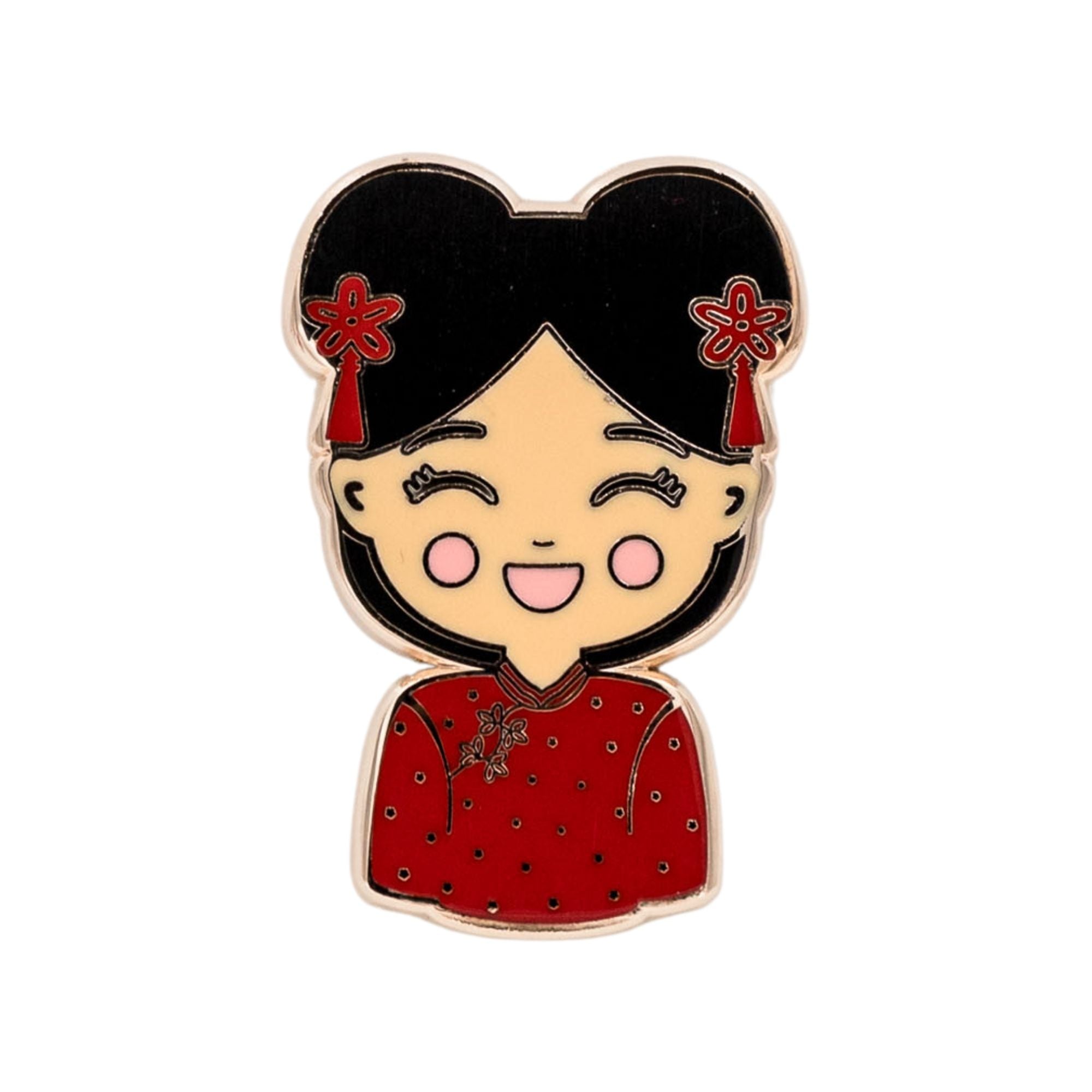 Joeydolls Chinese 'Mei' Enamel Pin | Cultural Accessory