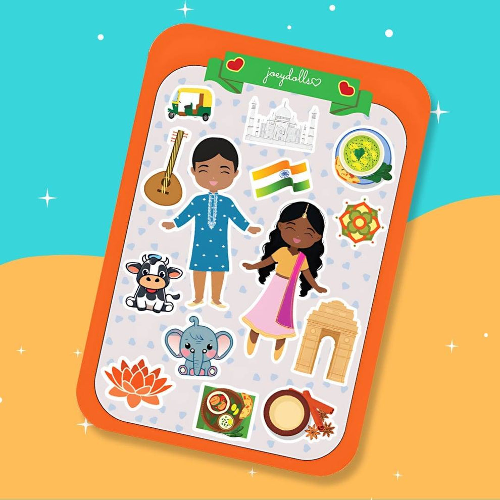 Indian Cultural Sticker Sheet – Fun Heritage Stickers – Joeydolls